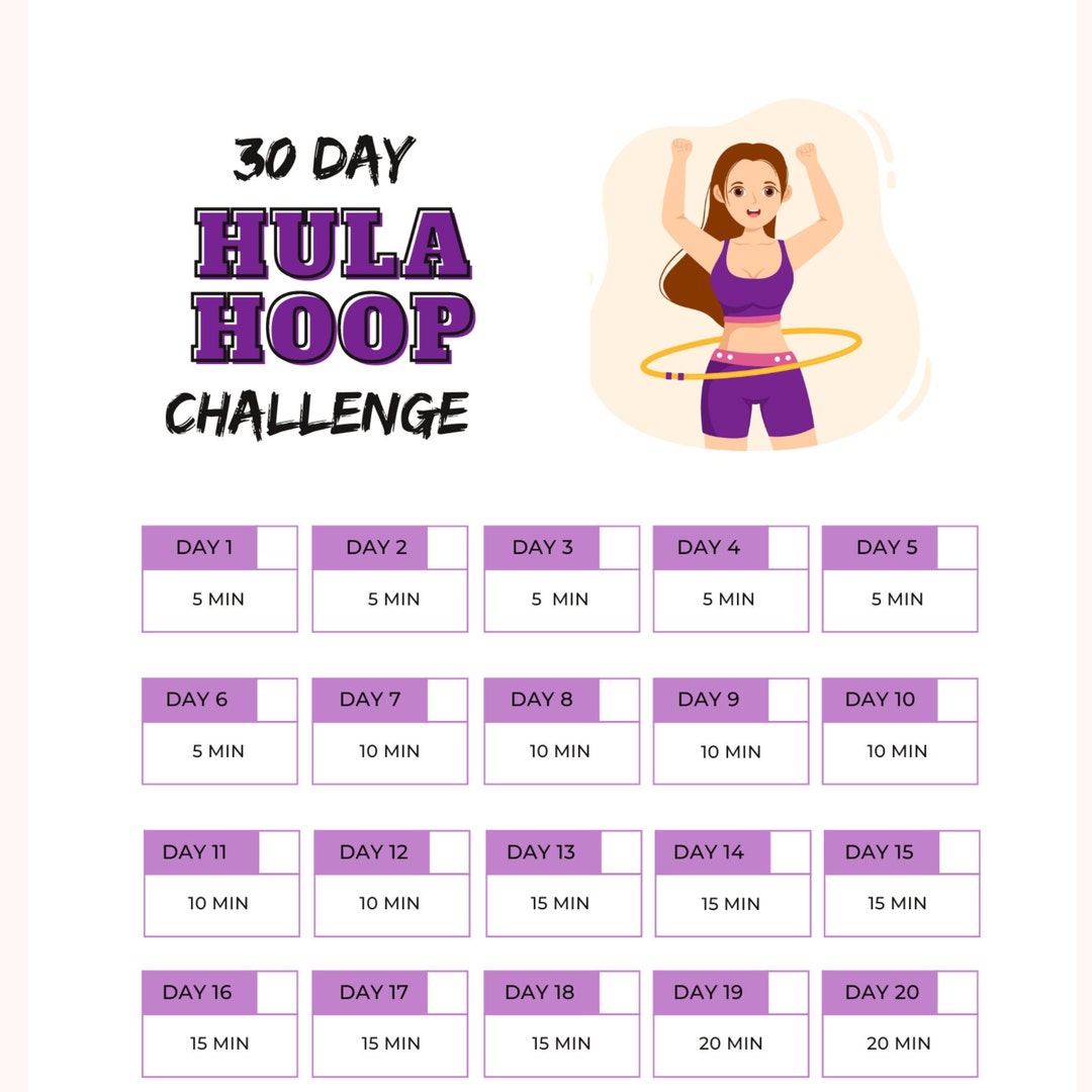 30 Day Hula Hoop Challenge Printable Pdf Workout Plan Transform Your