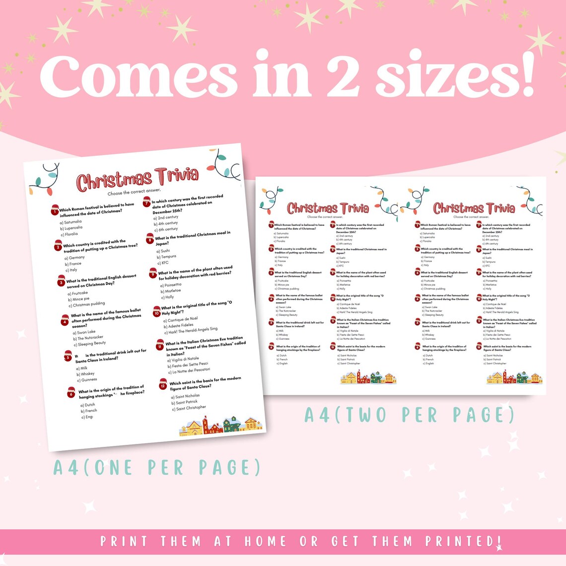 Christmas Trivia Game | Holiday Trivia | Friends Game Night | Winter ...