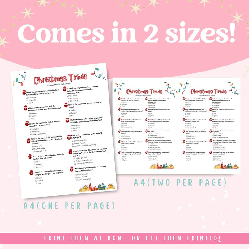 Christmas Trivia Game | Holiday Trivia | Friends Game Night | Winter ...