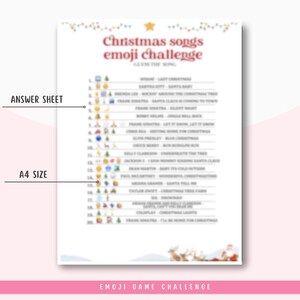 Printable Christmas Emoji Challenge, Guess 20 Christmas Songs by Emoji ...