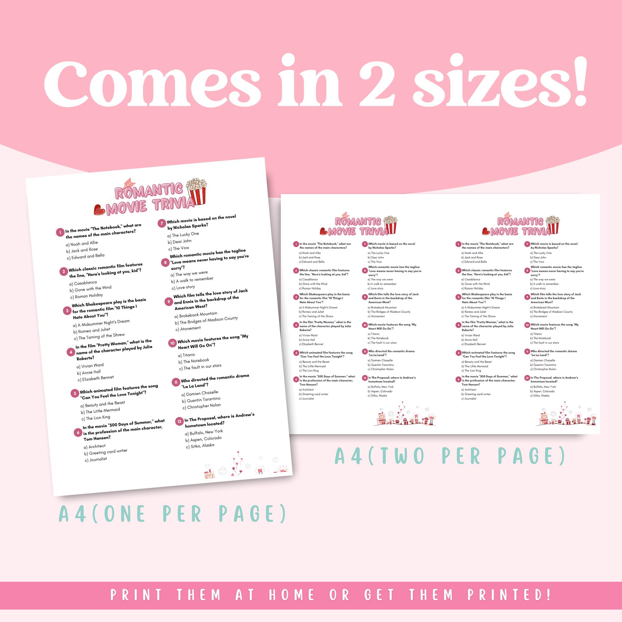 Guess the Name of the Song Challenge: Printable Game With Popular Love ...