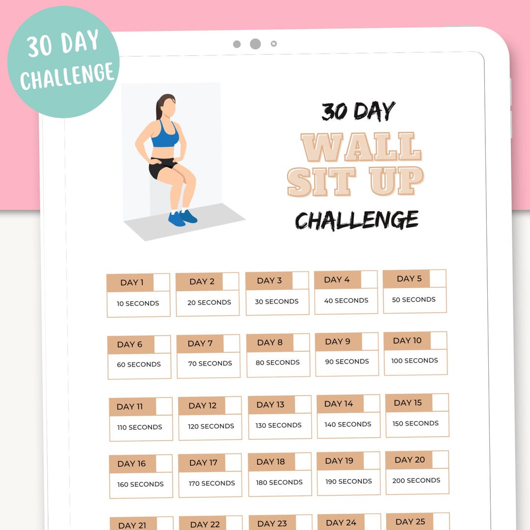 30 Day Sit up Challenge PDF | Digital Download | 30 Day Fitness ...