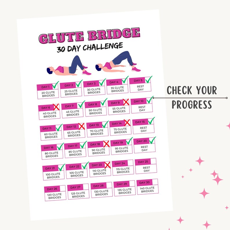 30-day Glute Bridge Exercise Challenge for a Stronger, Lifted Butt ...