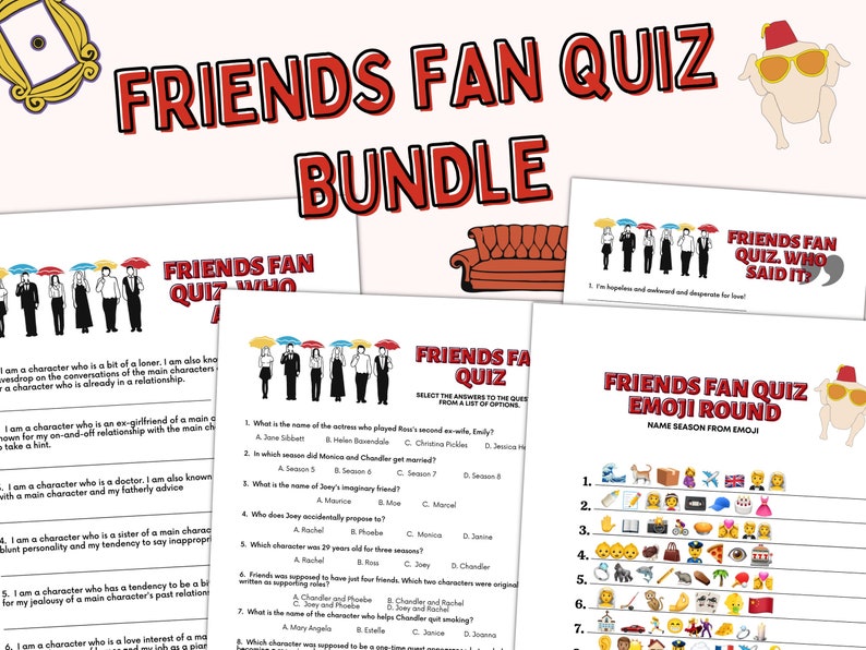 Friends Printable Game Pack - Test Your Knowledge of the Beloved TV ...
