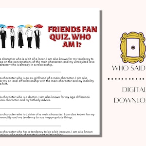 Friends Printable Game Pack - Test Your Knowledge of the Beloved TV ...