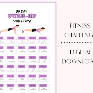 30 Day Push up Challenge 30 Day Challenge Printable Digital Download ...
