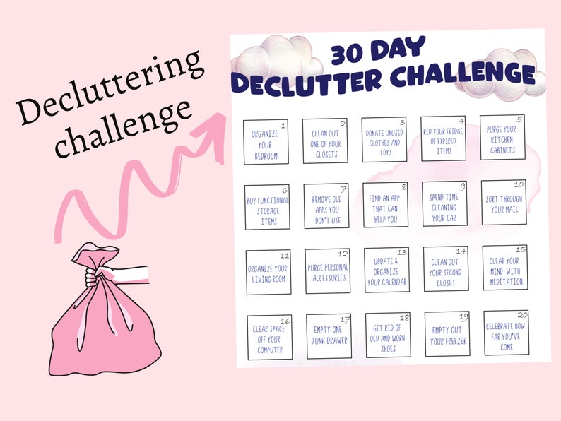 30 Day Decluttering Challenge Planner Digital Download Declutter ...