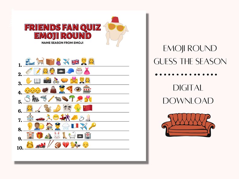 Friends Printable Game Pack - Test Your Knowledge of the Beloved TV ...