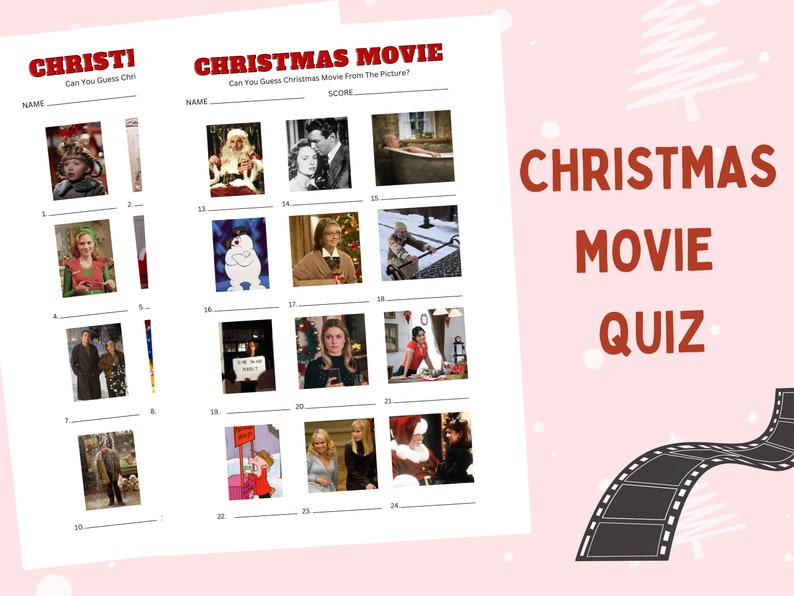 Christmas Movie Quiz Guess the Movie Printable Game Family - Etsy