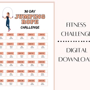30 Day Jumping Rope Challenge 30 Day Challenge Printable Digital ...