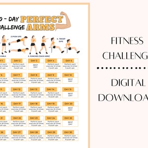 30-day Easy Level Arm Challenge Printable PDF Printable Arm Workout ...