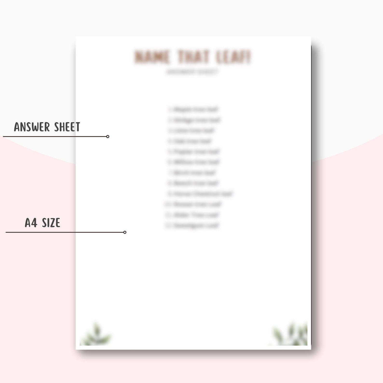 Name That Leaf Quiz, Printable Leaf Identification Game for Kids and ...
