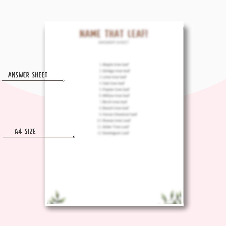 Name That Leaf Quiz, Printable Leaf Identification Game for Kids and ...
