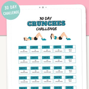 30-day Crunches Challenge - Printable PDF Workout Plan | Printable ...