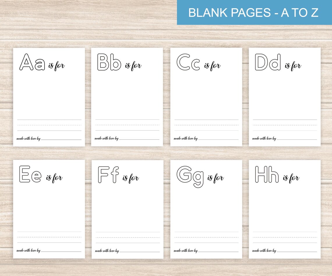 Babys First ABC Book, Blank Alphabet Printable Pages Baby Shower ...
