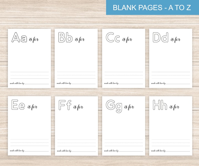 Babys First ABC Book, Blank Alphabet Printable Pages Baby Shower ...