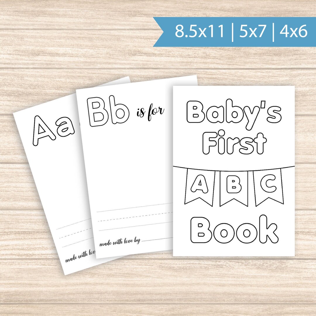 Babys First ABC Book, Blank Alphabet Printable Pages Baby Shower ...