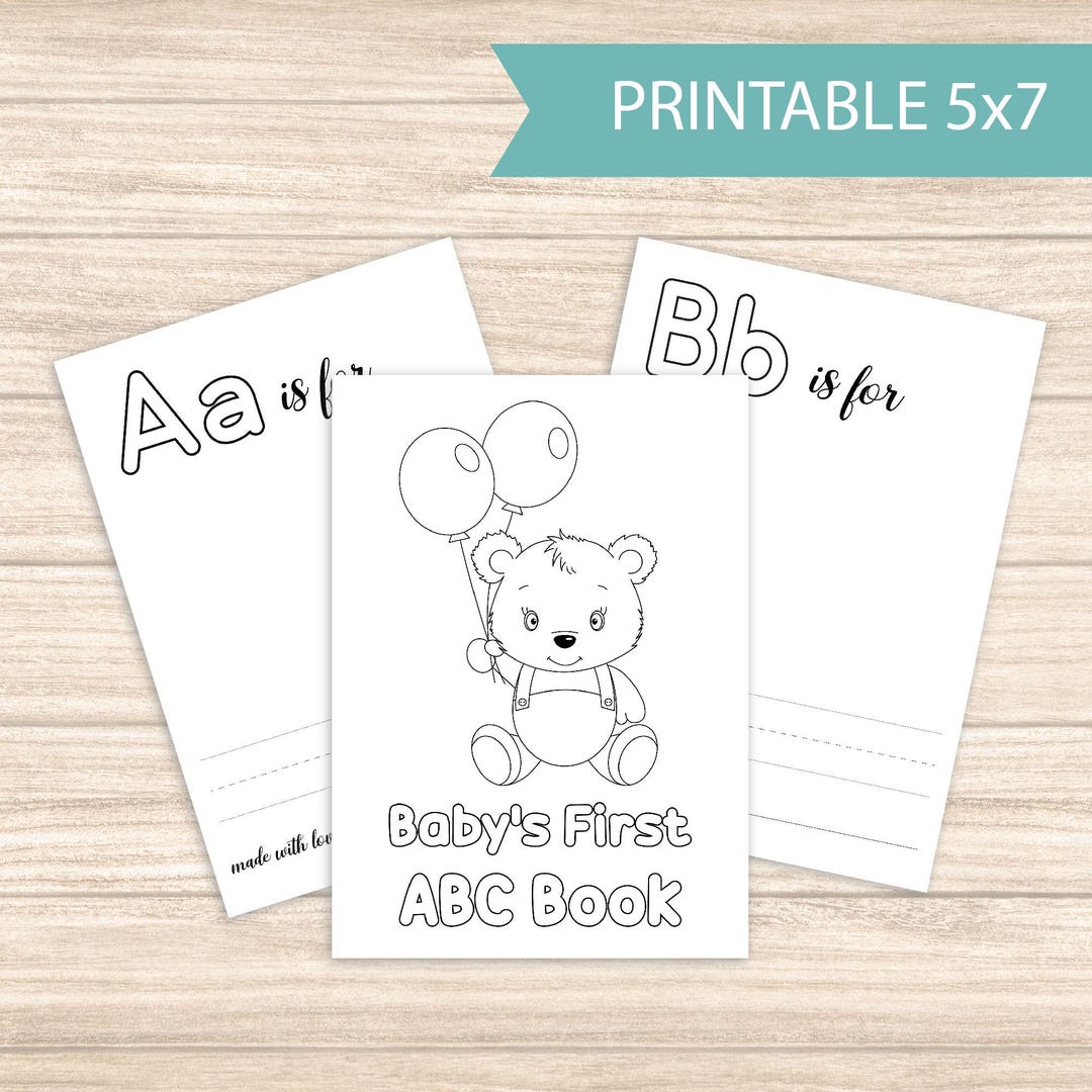 Babys First ABC Book, Printable Blank ABC Pages Baby Shower Alternative ...