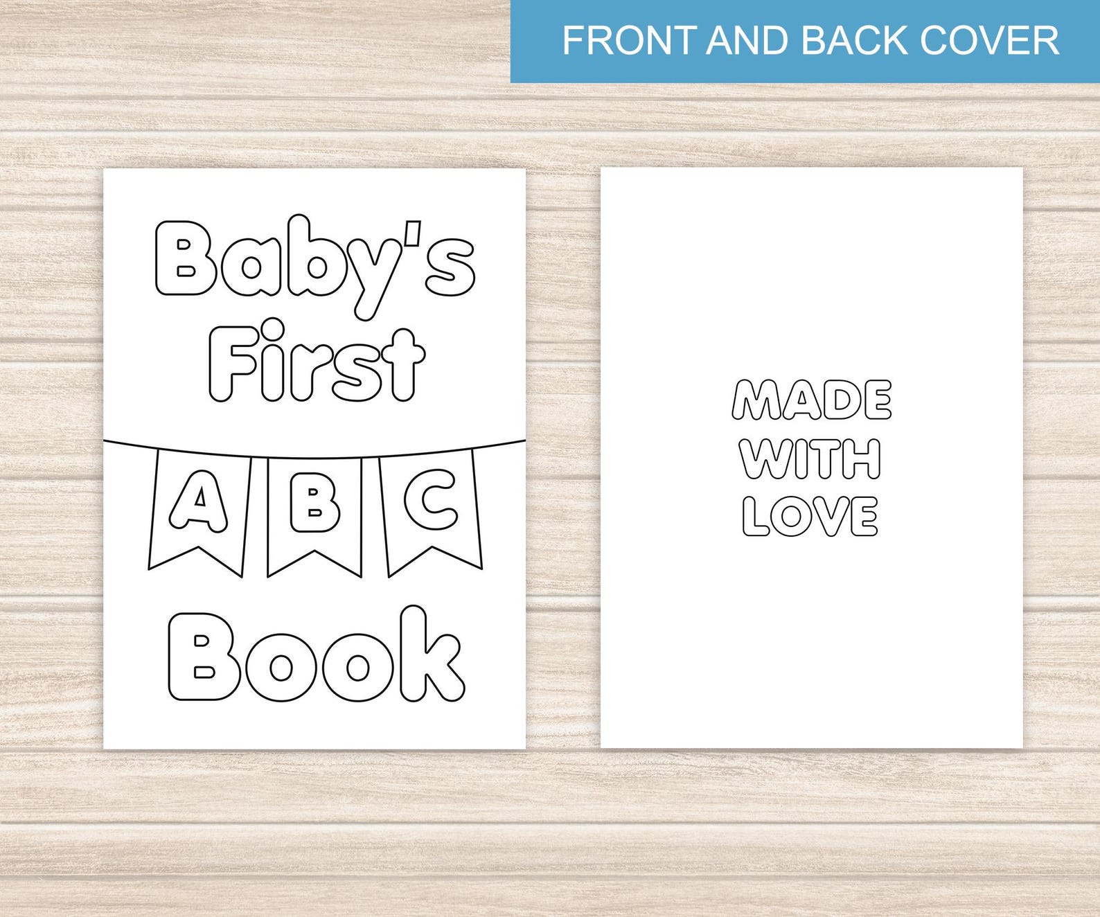 Babys First ABC Book, Blank Alphabet Printable Pages Baby Shower ...