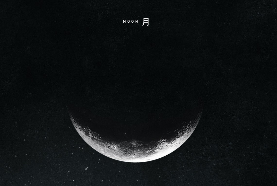 Tsuki 月. Moon Phases Quote Art - Etsy