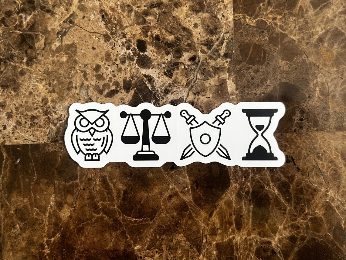 4 Virtues Sticker, Wisdom, Courage, Justice, Temperance, Four Stoic ...