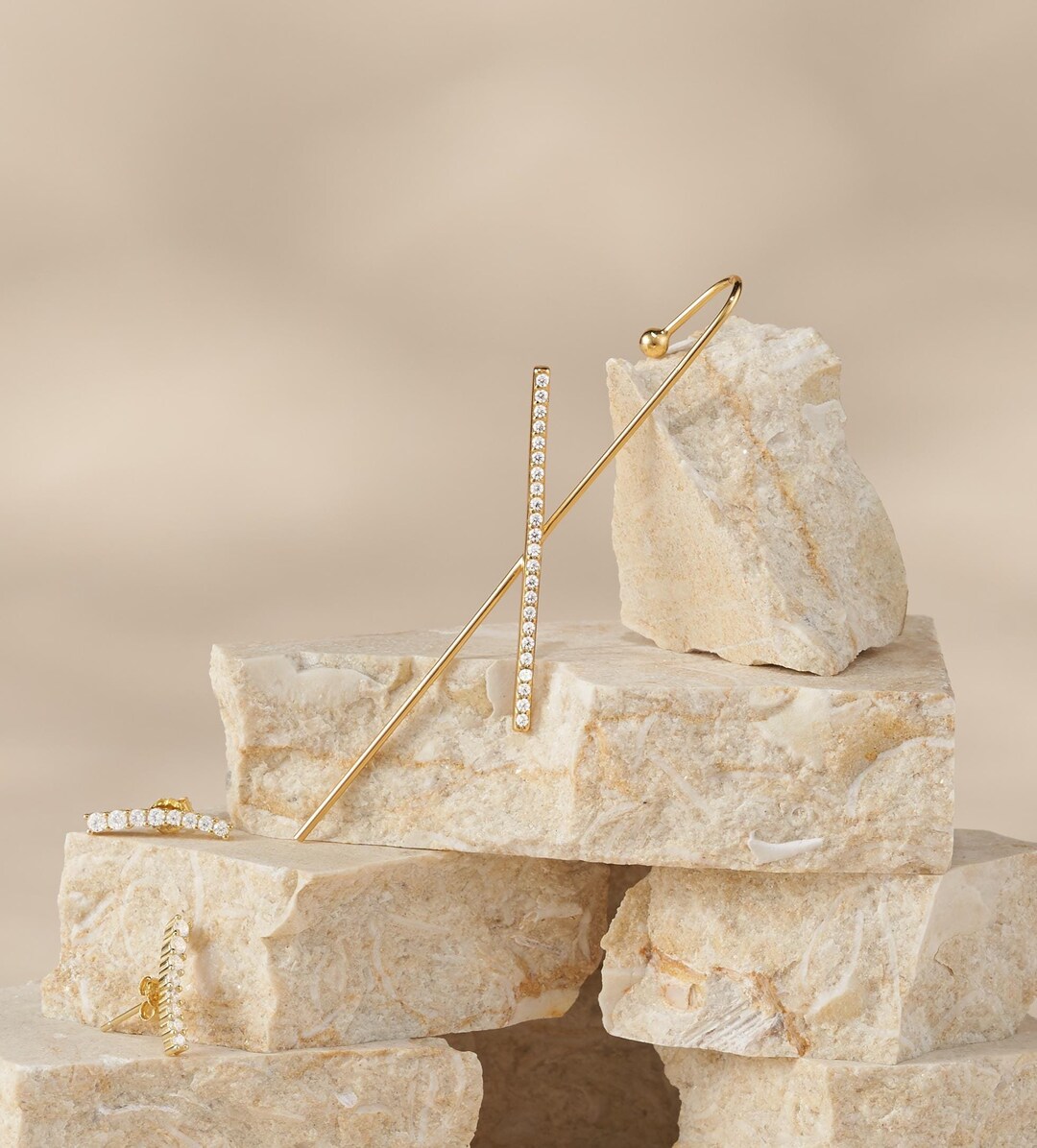 Cool Ear Cuff Earring, Minimalist Bar Earring, Unique Threader Earrings ...