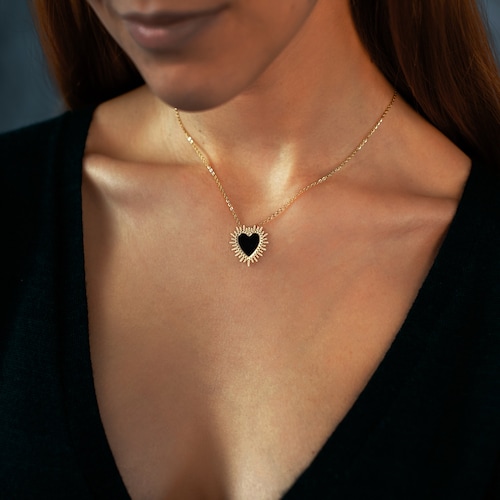 Sacred Heart Necklace - Etsy