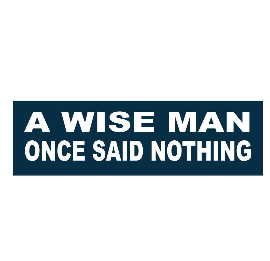 Wise Man Said Nothing Sticker - Funny Car Decal - Etsy