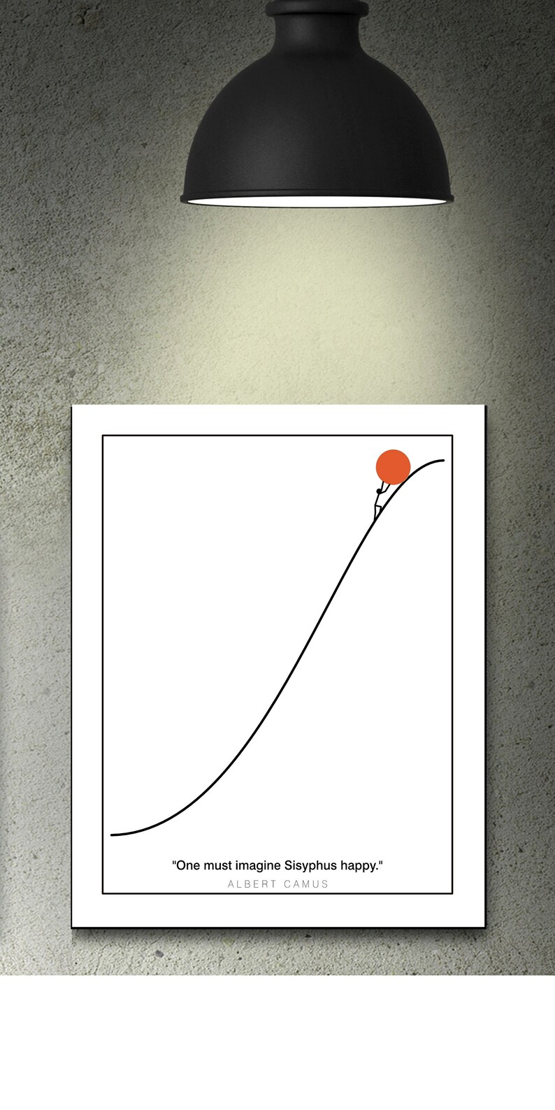 Wall Art Camus Quote One Must Imagine Sisyphus Happy - Etsy