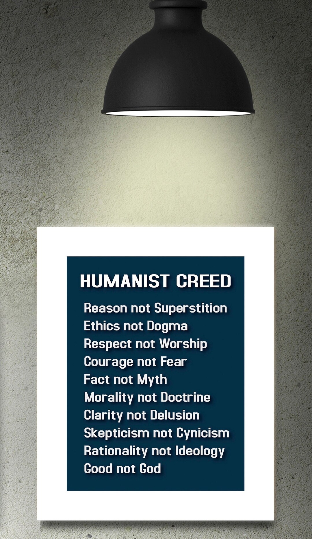 Humanist Creed Wall Art: Secular Atheist Poster - Etsy