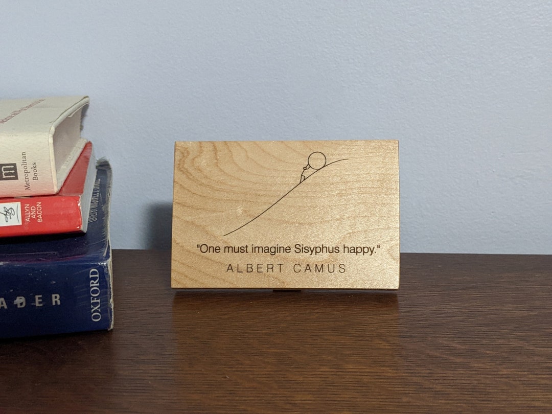 Engraved Wood Sign: Camus Quote, Myth of Sisyphus, Philosophy Gift - Etsy