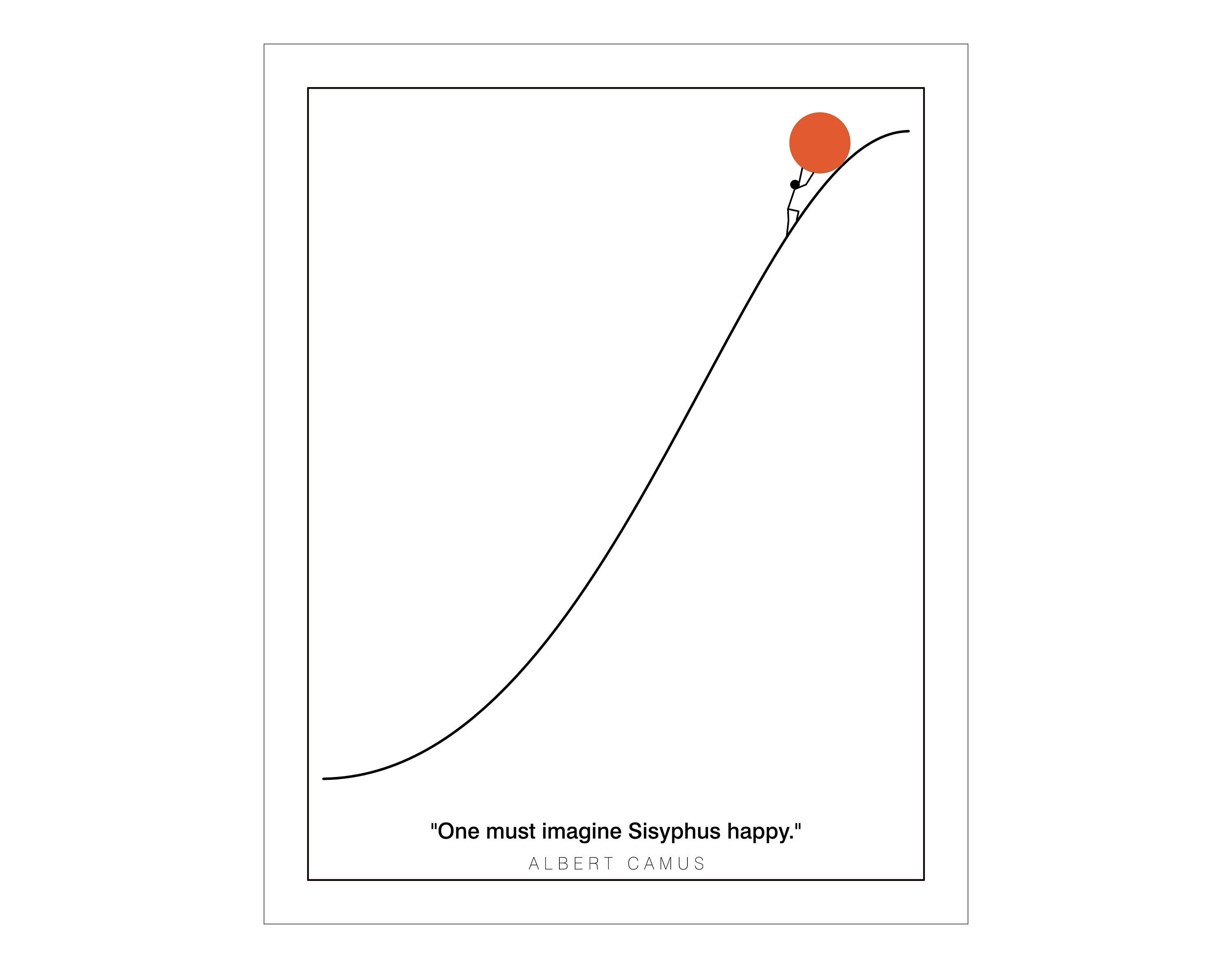 Wall Art Camus Quote One Must Imagine Sisyphus Happy - Etsy