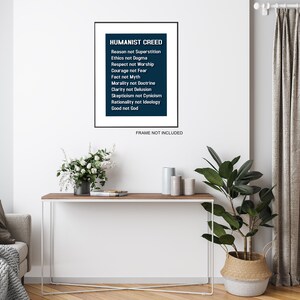 Humanist Creed Wall Art: Secular Atheist Poster - Etsy