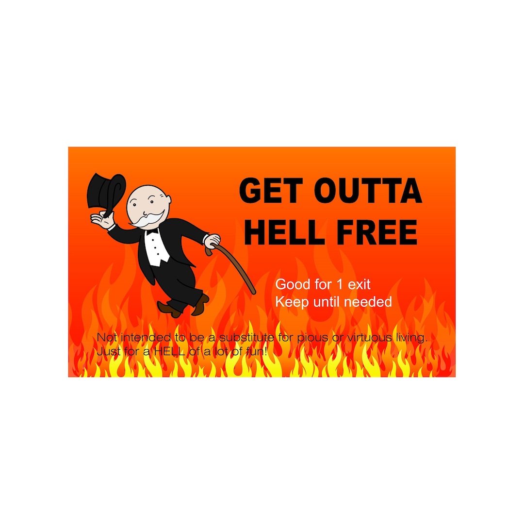 Outta HELL FREE Cards, Complete With 100% Money Back Guarantee, Spoof ...