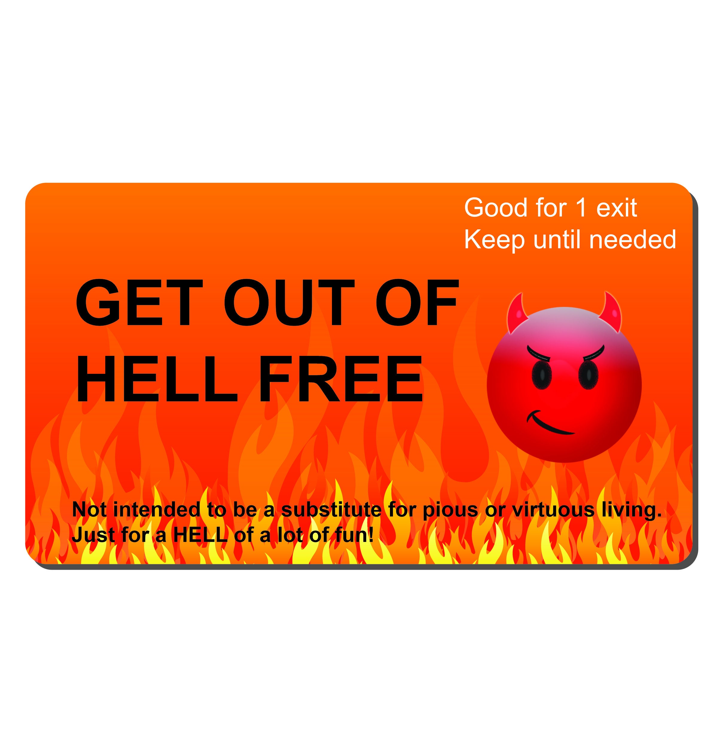 Get out of Hell FREE Refrigerator magnet or decal Funny | Etsy