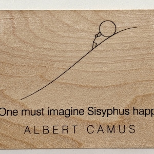 Engraved Wood Sign: Camus Quote, Myth of Sisyphus, Philosophy Gift - Etsy