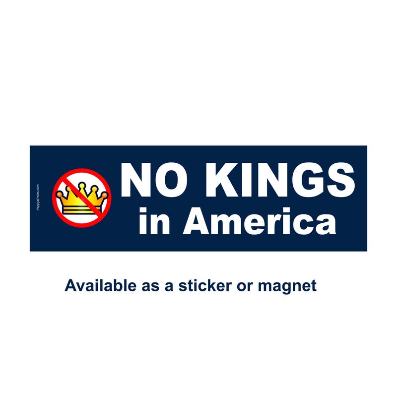 No Kings Bumper Sticker - Etsy
