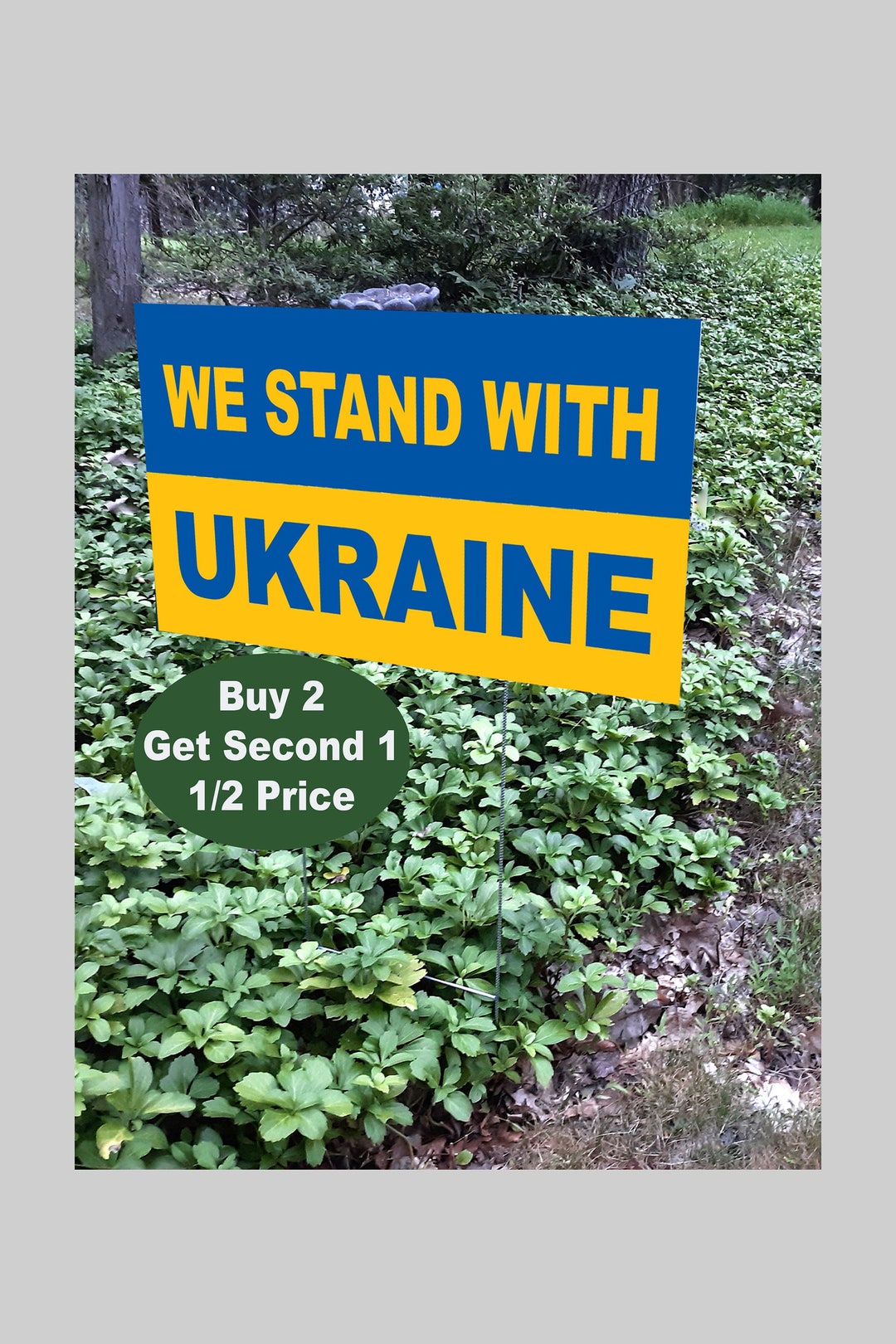 Ukraine Yard Sign, We Stand With Ukraine, Double Sided With H-stake, No ...