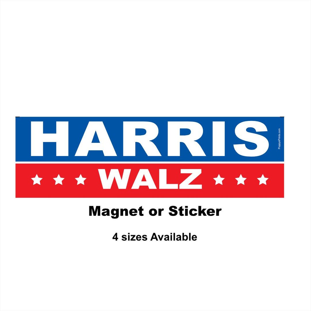 Political Sticker, Harris Walz 2024, Sizes for Cars to Phones - Etsy
