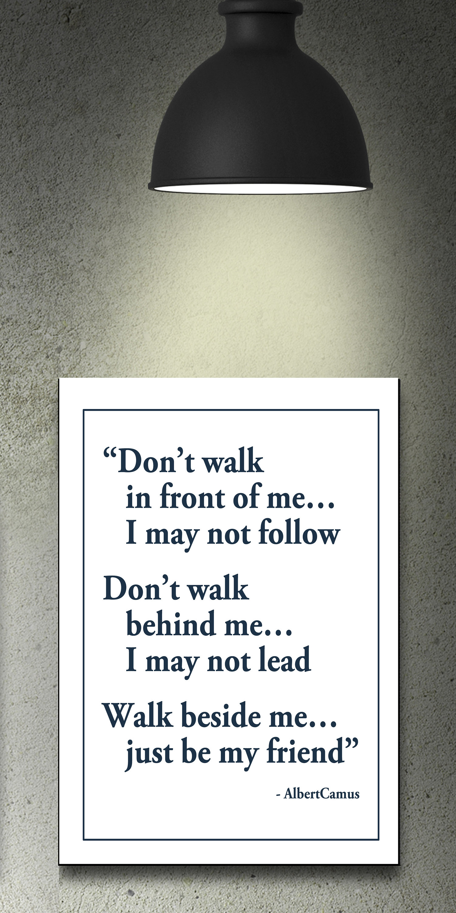 Camus Quote Print Dont Walk in Front of Me I May Not - Etsy