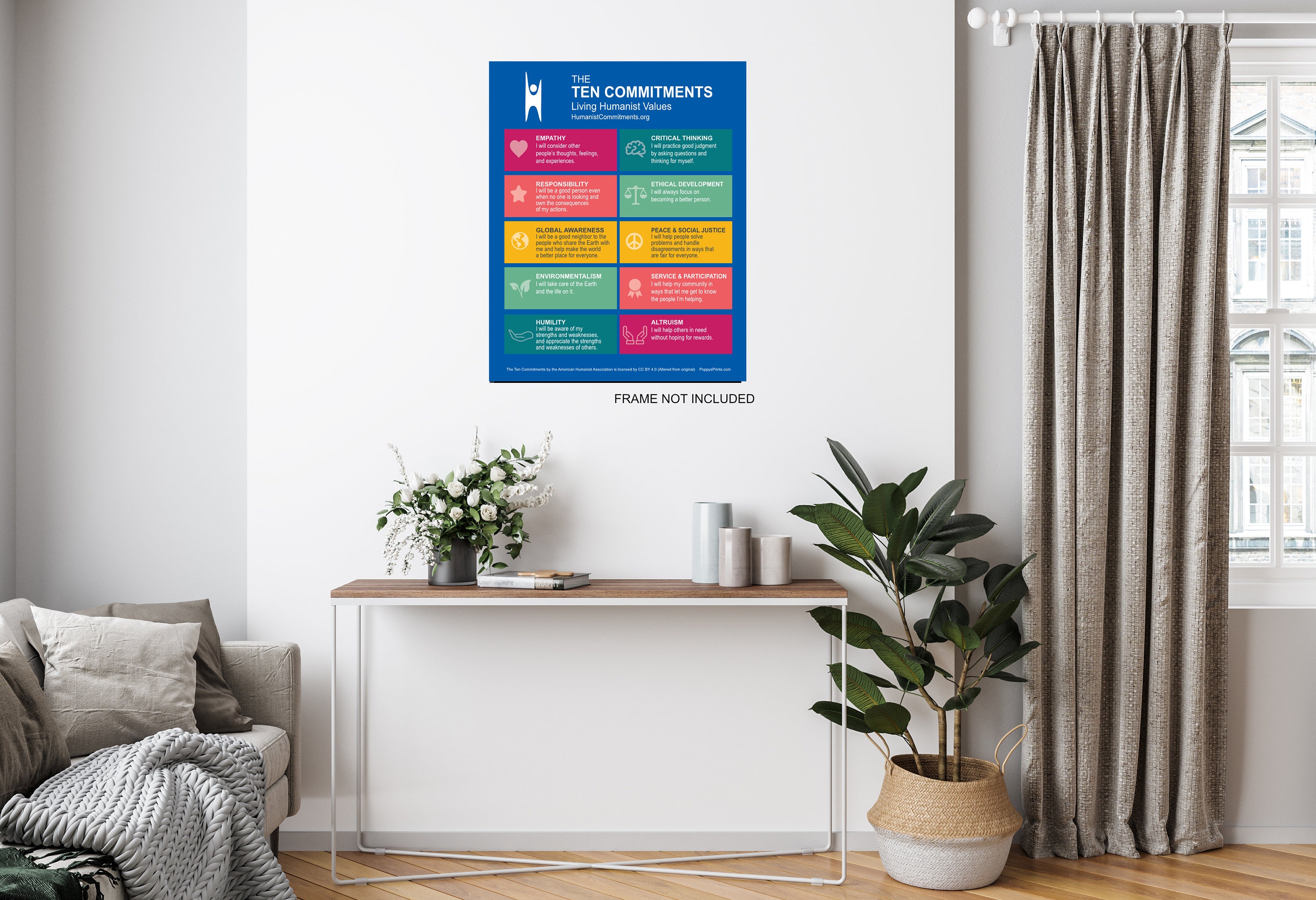 Wall Art Humanist 10 Commitments Secular Humanist Poster - Etsy