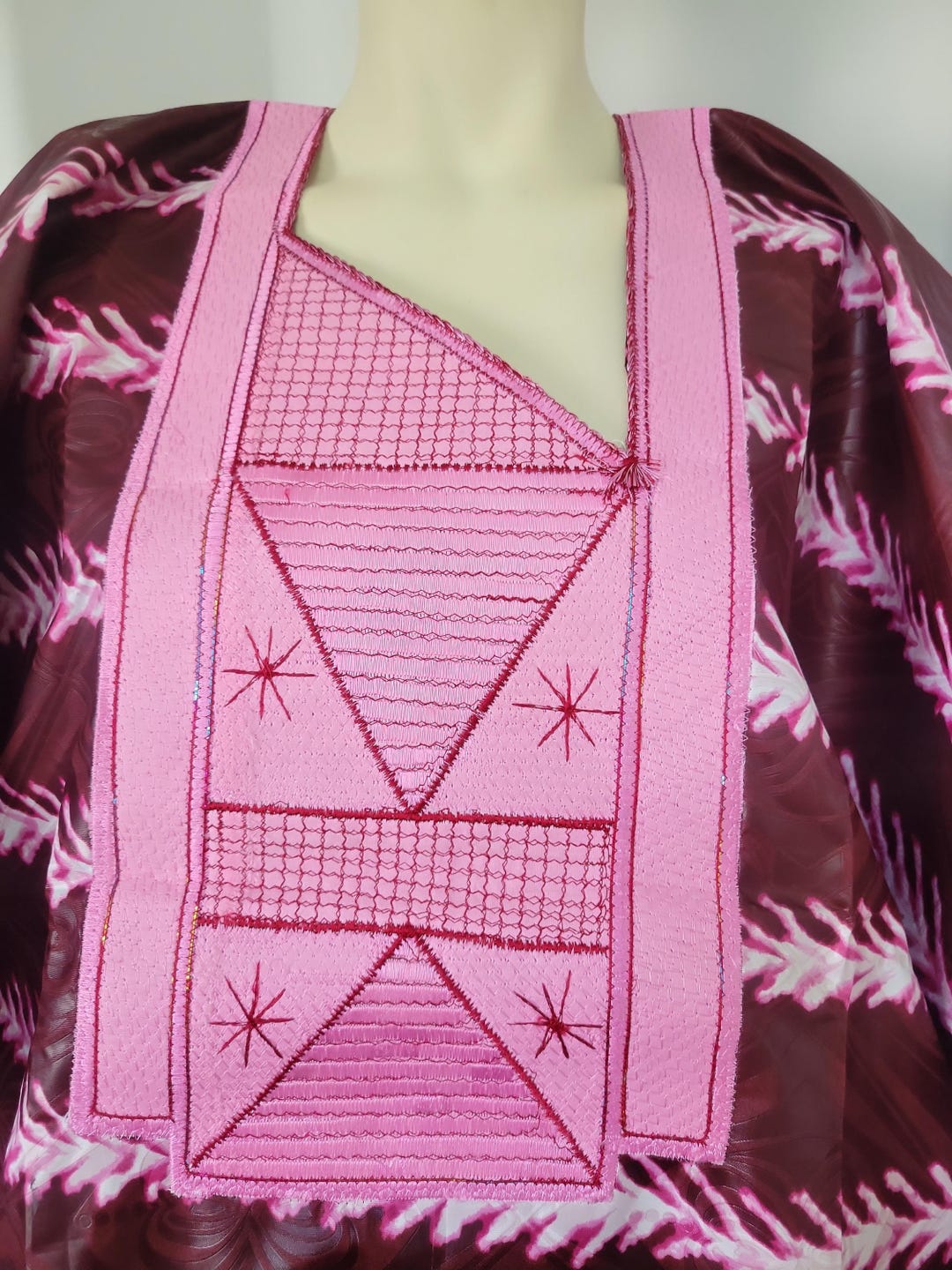 Adire Tie-dye Bazin Kampala African Print Fabric in Agbada Brocade ...