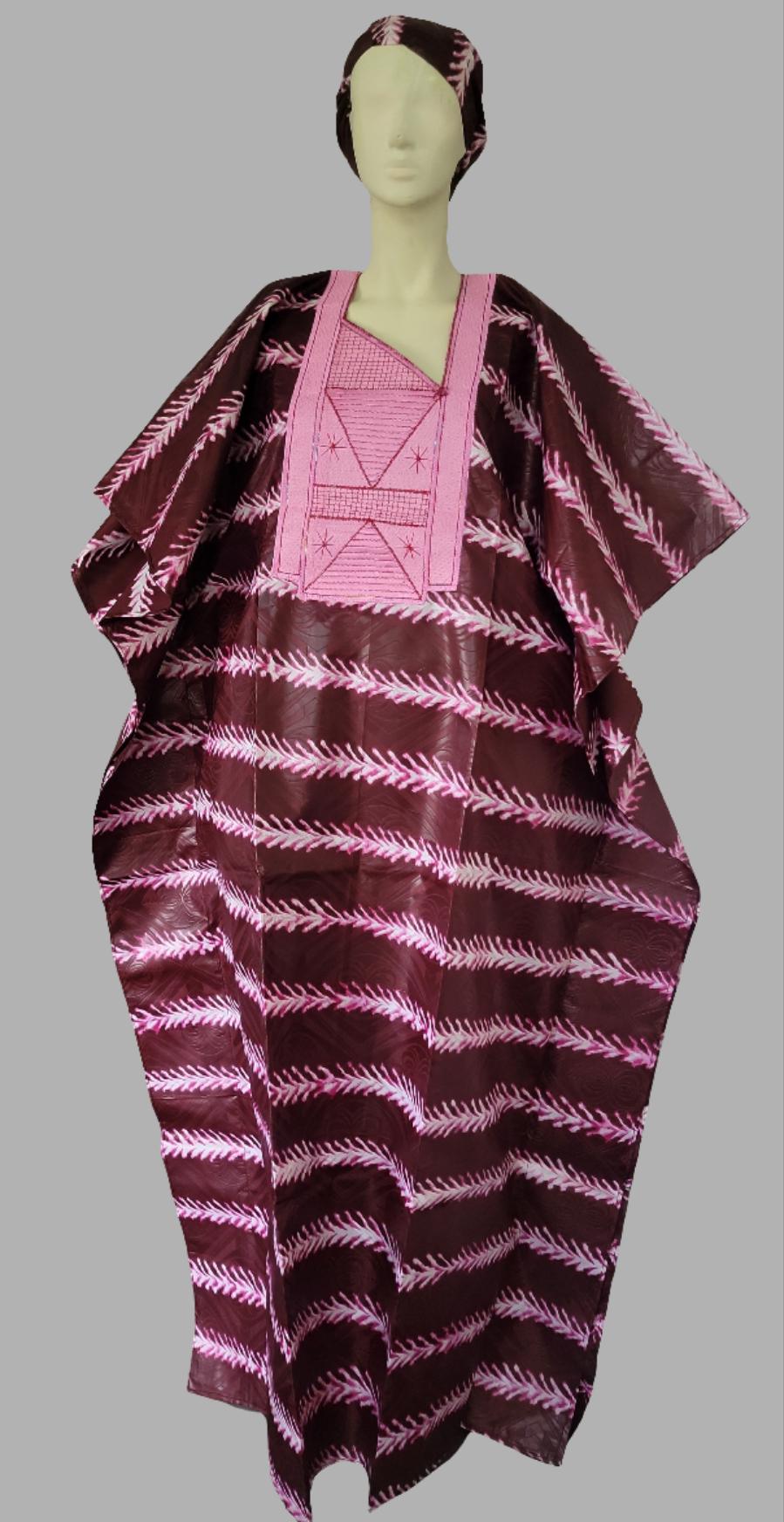 Adire Tie-dye Bazin Kampala African Print Fabric in Agbada Brocade ...