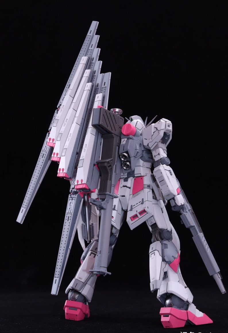 BANDAI RG 1/144 Pink Nu Gundam Painted & Built | Etsy