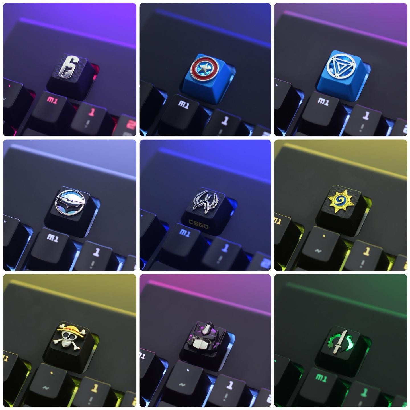 Metal Gaming Theme Keycaps for Marvel , Luffy, Genji, Compatible With ...