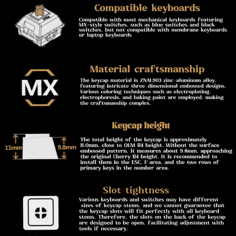 Metal Gaming Theme Keycaps for Marvel , Luffy, Genji, Compatible With ...