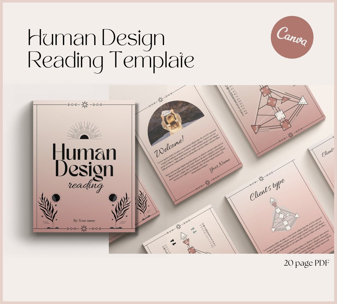 Human Design Reading Digital PDF Canva Template - Etsy
