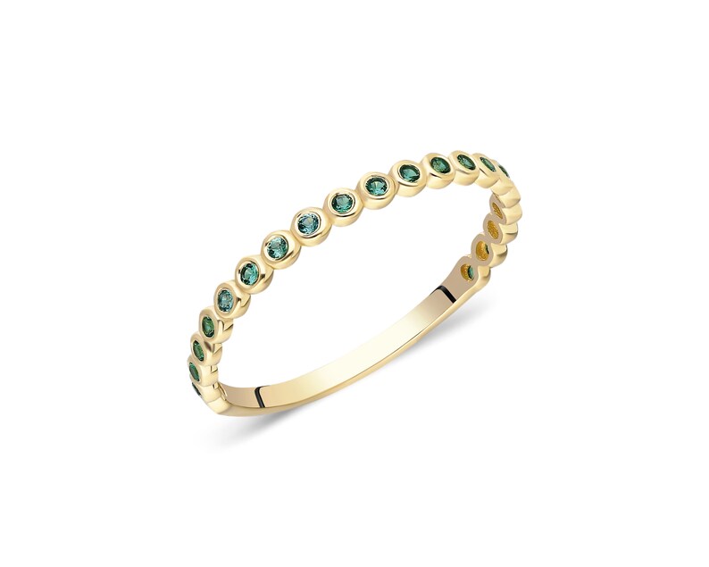 Emerald Ring Emerald Eternity Ring Bezel Emerald Stacking - Etsy