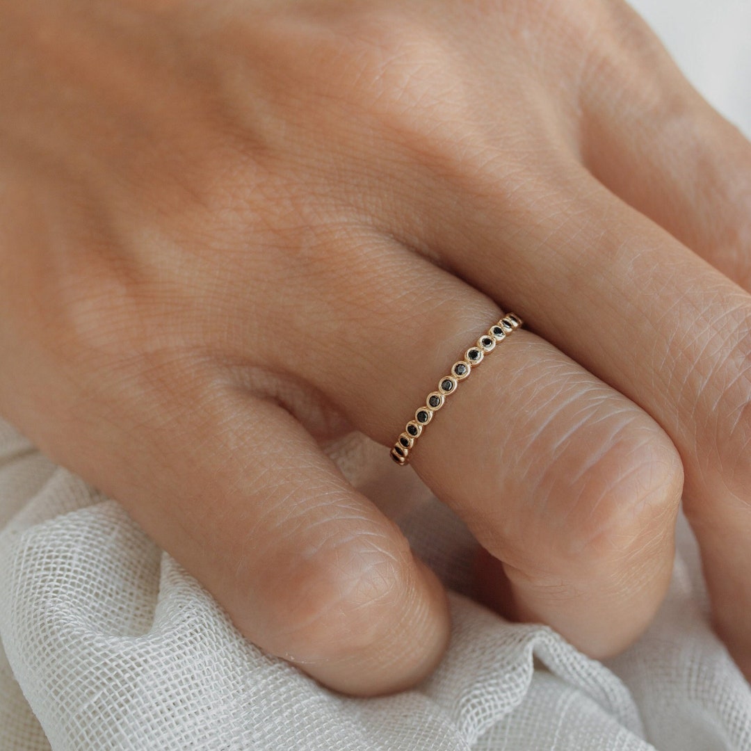 Black Diamond Stacking Ring , Black Diamond Eternity Band , Diamond ...