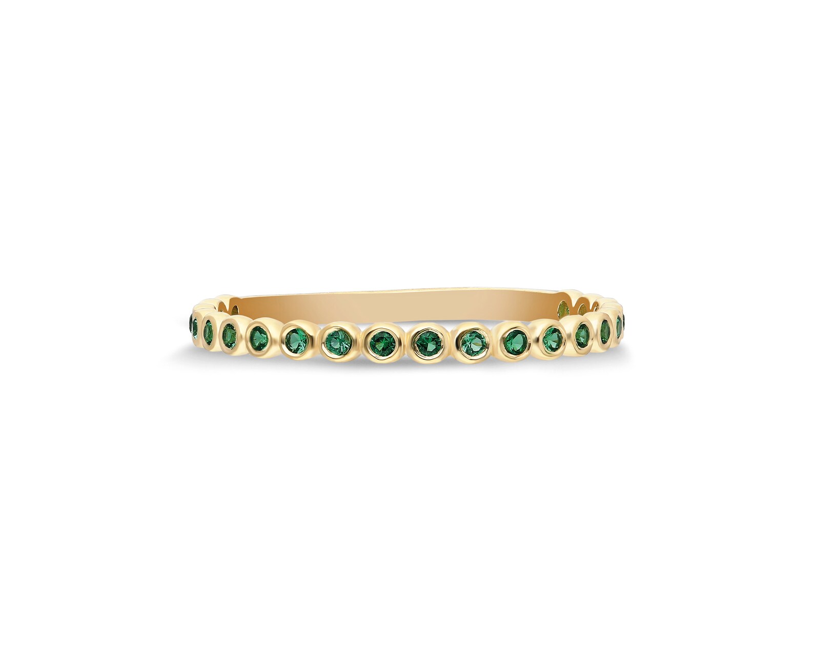 Emerald Ring Emerald Eternity Ring Bezel Emerald Stacking - Etsy